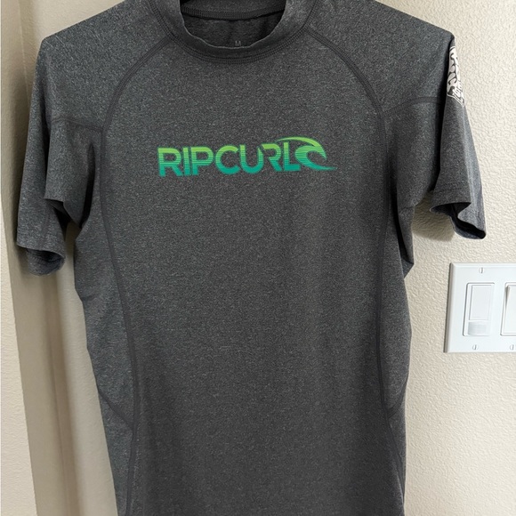 Rip Curl | Swim | Rip Curl Gray Tshirt With Green Logo Upf 5 | Poshmark